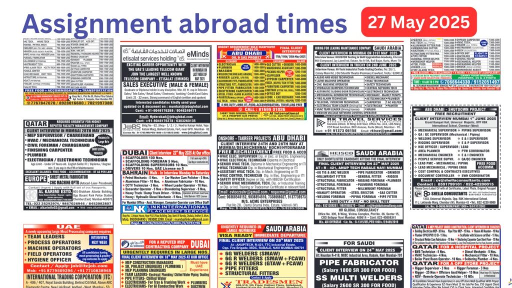 Assignment Abroad Times Pdf Today Newspaper Free Daily & Weekly