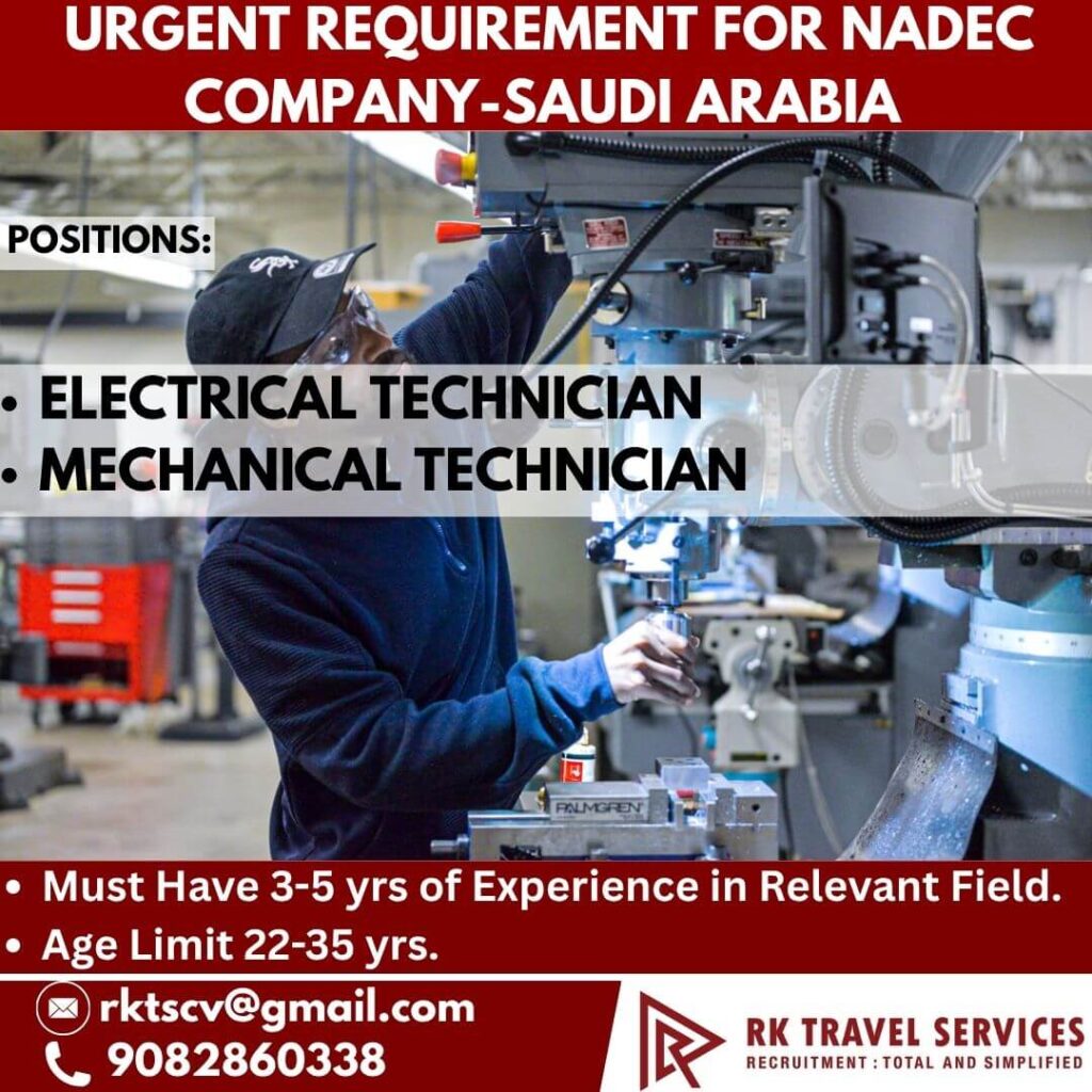 Jobs For Saudi Arabia, Multiple Vacancies Opening - EAbroadjobs.com